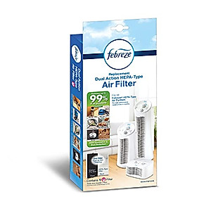 Febreze Replacement Dual Action HEPA-Type Air Purifier Filter, U Filter, 2-Pack, FRF102B