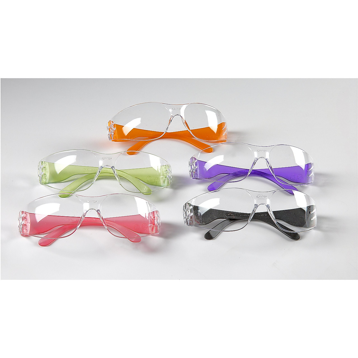 Pyramex Mini Intruder Safety Eyewear, Multi Colors / Clear-Hardcoated Lens (Pack of 12)