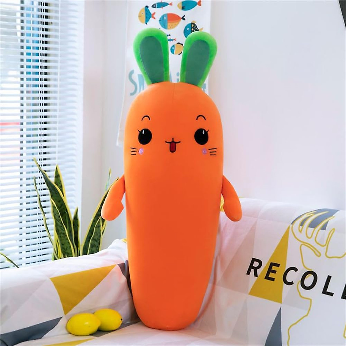 Shapeazy Carrot Plush Toy,Soft Carrot Hugging Pillow Cute Stuffed Doll Toy,Plush Vegetable Pillows Throw Pillow Plush Pillow for Kids Plush Toys Gift for Birthday Valentine Christmas (51.2inch)