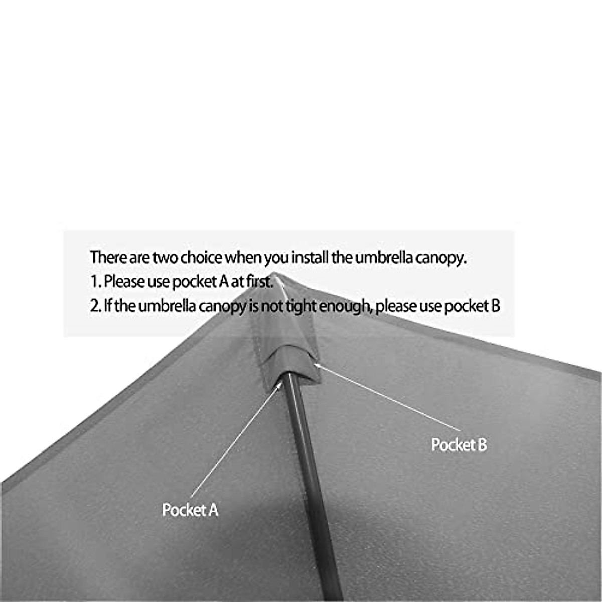 Garden lucky 9ft Patio Umbrella Replacement Canopy Market Umbrella Top Outdoor Umbrella Canopy for 8 Ribs Umbrella Black and White