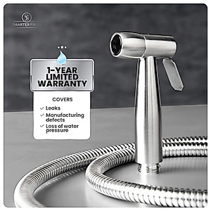 Easy-Install Cloth Diaper Sprayer for Toilets – Luxury Handheld Bidet Attachment – Multi-Use Toilet Faucet with Simple Pressure Control (Curved Sprayhead)