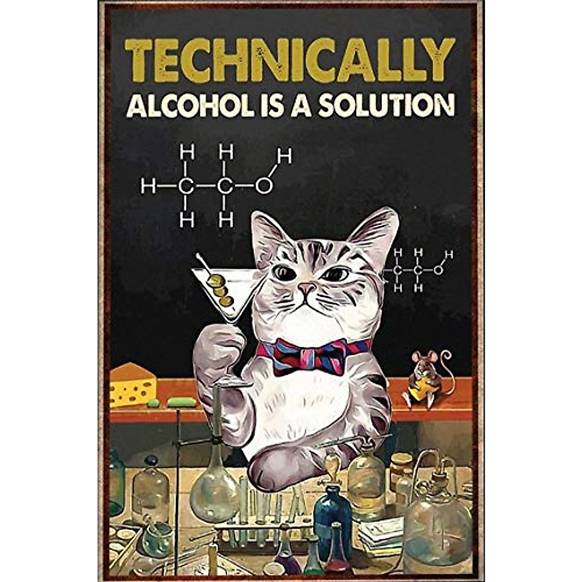 Cat Sign for Front Door Cat Lover Saying Once Upon A Time There Was A Girl Who Loved Cat Vintage Cat Art Pictures