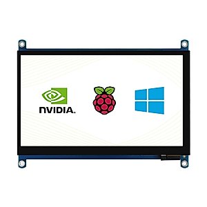 TOP1 7 inch QLED Quantum Dot Display Capacitive Touch Screen Monitor 1024×600 G+G Toughened Glass Panel for Raspberry Pi/Jetson Nano/Game Console, 7HP-CAPQLED