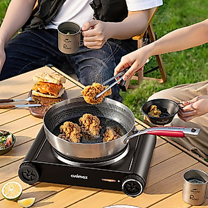 CUSIMAX Hot Plate,1500W Electric Portable Cast Iron Stove with Temperature Controls,Hot Plates for Cooking,Compatible for All Cookwares,Concealed Handle,Easy to Clean