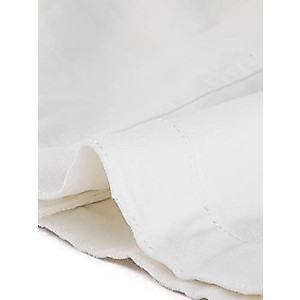 Allegra K Casual Jacket for Women's Short Sleeves Crop Jean Denim Jacket Small White