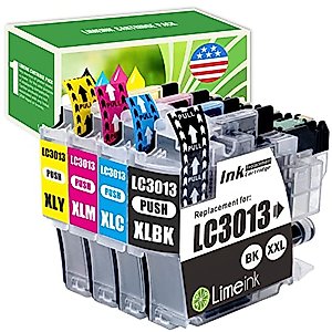 Limeink Compatible Ink Cartridges Replacement for Brother LC3013 Ink Cartridges BK C M Y LC3013 XXL XL for Brother LC3011 Ink Cartridges MFC-J497DW LC3011 Ink Cartridges BK C M Y (4 Pack)