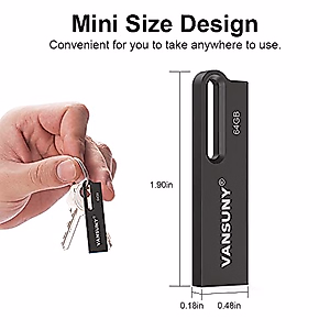 Vansuny 64GB Flash Drive Metal Waterproof USB Drive USB 3.0 Ultra High Speed Memory Stick, Portable Thumb Drive for PC/Tablets/Mac/Laptop