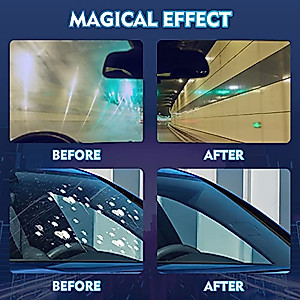 Car Glass Oil Film Cleaner, Clear Car Glass Cleaner with Sponge, Glass Cleaner for Home and Auto Windows Cleaning, Water Spot Remover for Glass Surfaces, Quickly and Easily Restore Glass Clarity(180g)