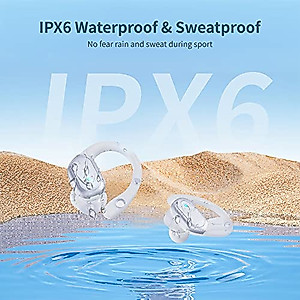 Falebare Wireless Earbuds, 75Hrs Playtime IPX6 Waterproof Bluetooth Headphones Sport Earphones with Wireless Charging Case & LED Digital Display Earphones with Earhooks HiFi Sound for Working and Gym