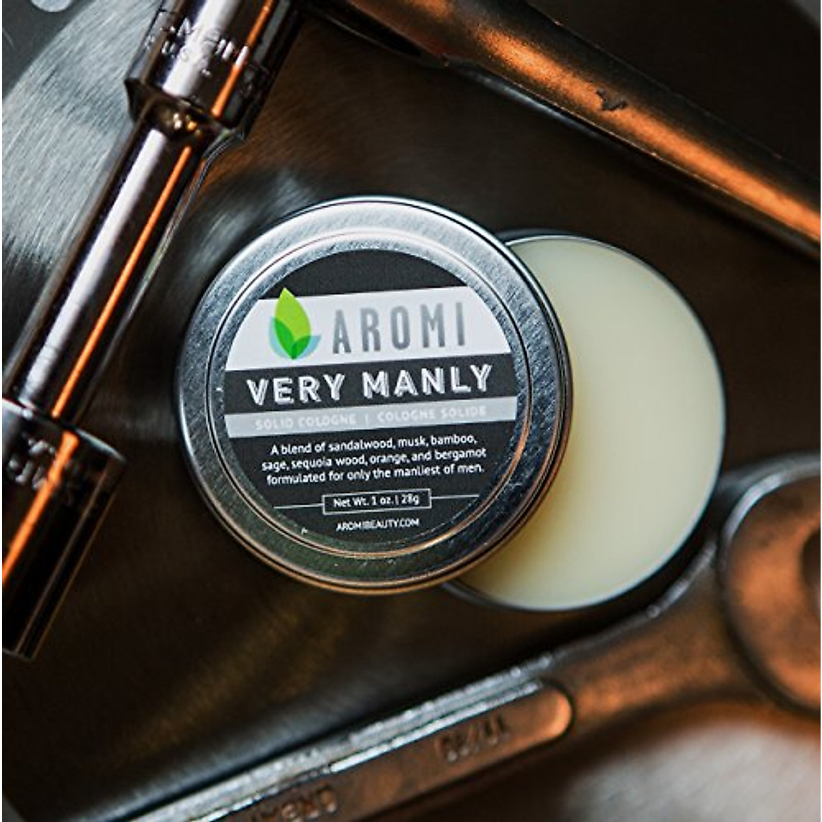 Aromi Solid Cologne | Fresh, Woodsy Scent, Best Men's Fragrance - Vegan, Cruelty-free, Portable, Travel-friendly, Stocking Stuffer, 1.0 oz, 5 (Very Manly)