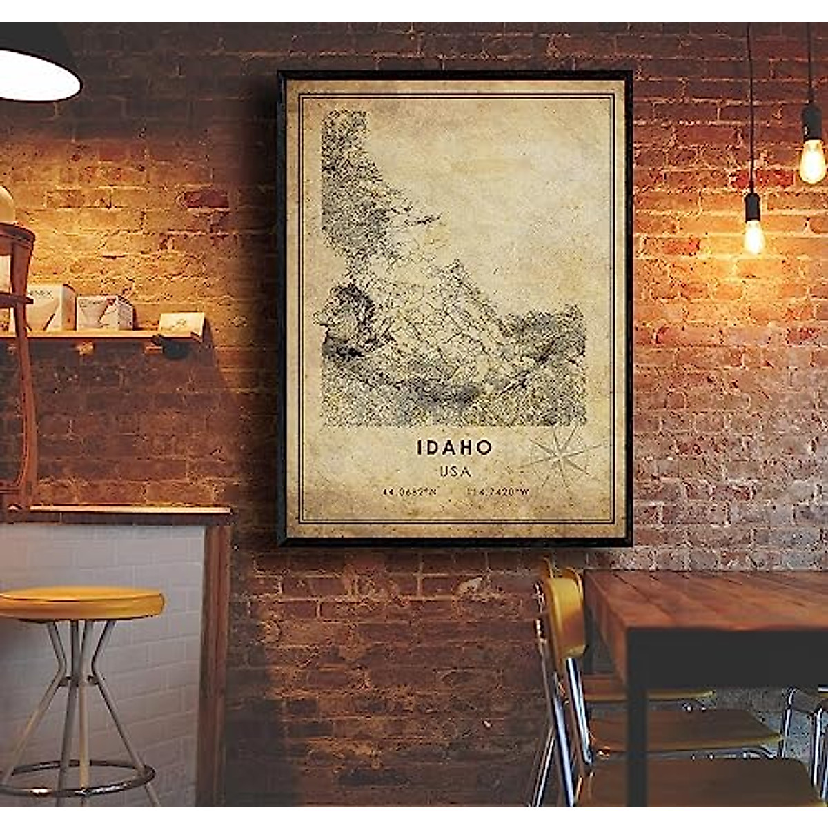 Idaho Map Print Idaho Map USA Map Art Idaho City Road Map Poster Vintage Gift Map