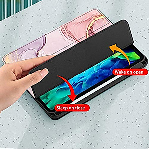 MAITTAO 2 in 1 iPad Pro 12.9 Case 2020 Release (4th Gen) Soft TPU Back Cover with Tablet Sleeve, Support Apple Pencil Holder & Wireless Charging & Auto Wake/Sleep for 2020 iPad Pro 12.9,Marble 17