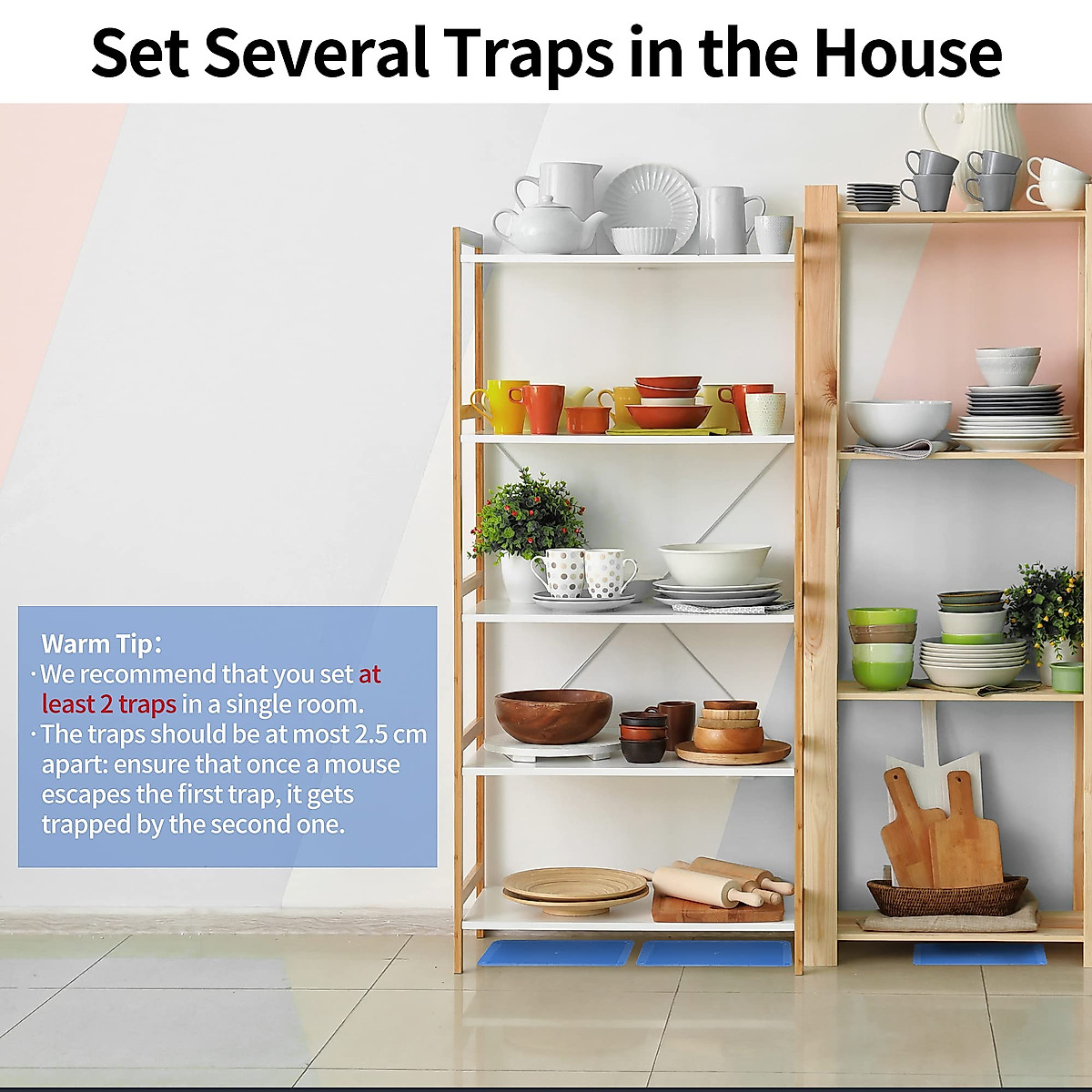 LULUCATCH Super Heavier Mouse Traps 12 Pack for Mice & Snakes with Non-Toxic Glue. Larger Sticky Traps Indoor, Easy to Set, Safe to Children & Pets