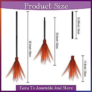 Libima 10 Pcs Halloween Witch Broom Wizard Witch Stick Flying Plastic Witches Broomstick Kids Witch Supplies for Halloween Party Cosplay Broom Props Masquerade Dress up Costume Decoration Accessory