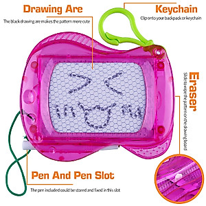 30 Pack Mini Magnetic Drawing Board for Kid(6 Colors), Keychain Clip Doodle sketch Writing Pad, Toy Bulk for Toddler Rainbow Birthday Party Favor Classroom Supplies Treasure Box Prize Goody Bag Filler