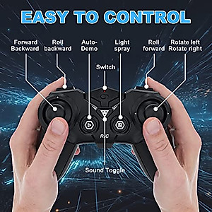 QUTOGO Remote Control Car, 2.4Ghz 6Wd Remote Control Car, 360° Rotating RC Trucks with Lights, Spray Mist, Off Road Drift RC Race Car Toys Gifts for Kids 8 9 10 11 12 Year Old Boys Girls