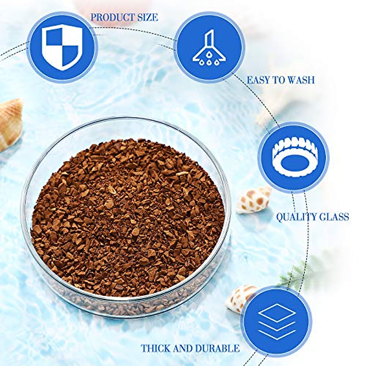 Patelai 3 Pieces Aquarium Shrimp Feeding Dish Glass Fish Clear Tank Feeding Bowl Food Bowl Freshwater Tray Feeder