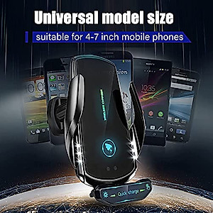 Wireless Car Charger for All Smartphones, 15W QI Fast Charging，Auto-Clamping Car Wireless Charger Air Vent Car Phone Mount (Black)