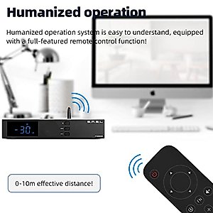 S.M.S.L A300 HiFi Power Amplifier, Bluetooth 5.0 2.1 165W x 2 THD+N 0.004% Class D Integrated Amp SDB Sound Effects Hi-Res Audio Receiver w/Remote Control