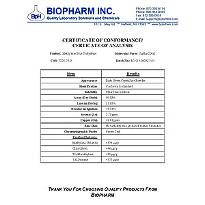 Methylene Blue, 1% USP (Pharmaceutical) Grade: 50 mL Bottle with 8 oz Refill 2-Pack Glass Kit; 3rd Party Tested