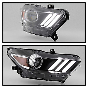 ACANII - For [HID/Xenon Type] 2015-2017 Ford Mustang LED Tube Projector Headlight Headlamp Assembly Right Passenger Side