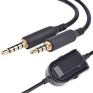 Koffmon A40 Inline Mute/Volume Control Audio Cable Cord Lead Compatible with Logitech G633 G933 and Astro A10 A40 A30 A50 Gaming Headsets (Black)