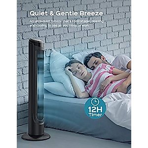 Dreo Tower Fan for bedroom, 90° Oscillating Fans with remote, 3 Modes 4Speeds, 12H Timer, Space-Saving, LED Display with Touch Control, 40 Inch Quiet Bladeless Floor Fan for Home Office, Cruiser Pro