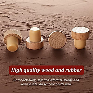 Wine Bottle Corks T Shaped Cork Plugs for Wine Cork Wine Stopper Reusable Wine Corks Wooden and Rubber Wine Stoppers Bottle Stoppers Sealing Plug Bottle Stopper for Beer Bottles Craft (24 Pieces)