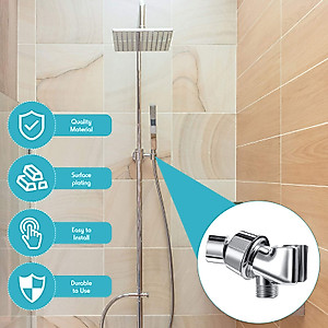 Mimorou 79 Inch Stainless Steel Shower Hose with Adjustable Shower Arm Holder Shower Head Holder Replacement Shower Hose Head Holder for Wall Adjustable Shower Head Replacement (Silver Holder)