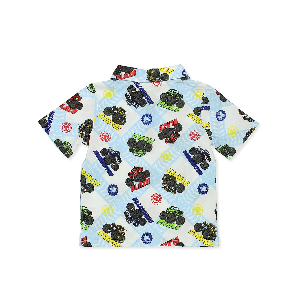 Blaze and The Monster Machines Boys Toddler Collared Short Sleeve Polo Tee Shirt (4T, White)