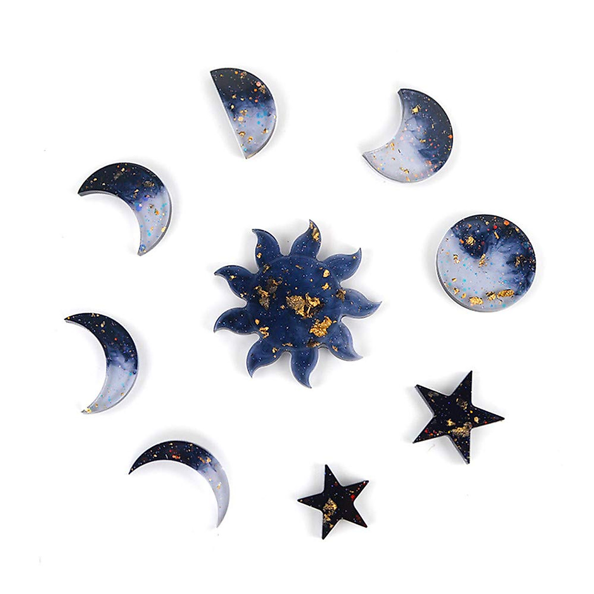 Moon Phase Resin Molds Sun and Star Epoxy Silicone Mold Kits Silicone Mold for Resin Crafts DIY, Making Decoration Pendants/Wall Hanging
