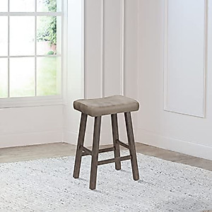 Hillsdale Furniture Saddle Counter Stool, Rustic Gray