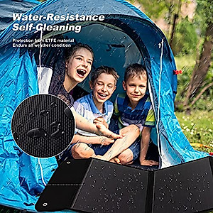 Aguei Upgrade 120W Foldable Solar Panel Monocrystalline for Portable Power Station Solar Generator Solar Charger 12V Battery with Auto 2.0/3.0 USB, for Outdoor RV Camper Off Grid Solar Power Backup