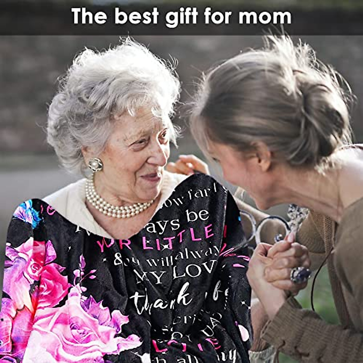 Aiishow Gifts Blanket for Mom Mother's Day, 59"x79" Cozy Flannel Throw Blankets, Rose Print Throw Blanket Gifts for Women, Unique Mother Gifts from Daughter or Son, Birthday, Mothers Day, Christmas