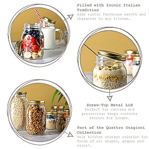 Bormioli Rocco Set Of 4 Food Preserve Jars With Airtight Screw Lid From Quattro Stagioni