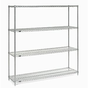 Nexel Chrome Wire Shelving, 72" W X 24" D x 86" H