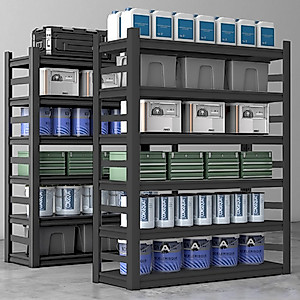 BEESTMUEBLE 3000LBS Garage Shelving, Garage Storage Shelves, Heavy Duty Shelving, 5 Tier Adjustable Garage Shelves, Metal Shelves for Garage Storage Rack Industrial Shelving,47.24''W X 78''H X18''D