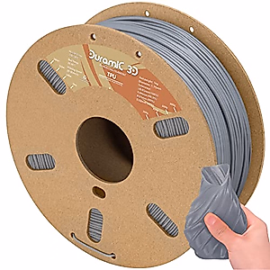 TPU Filament 1.75mm Black and Gray Bundle, DURAMIC 3D TPU Flexible Filament 95A, Soft TPU 3D Printing Filament, 1kg Spool, Dimensional Accuracy +/- 0.05mm, Black 1 Pack