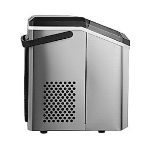 Panana Ice Maker Machine,Nugget Ice Maker Countertop at Home, Automatic Portable Square Ice Cubes Ice Makers Make Soft Chewable Nugget Ice Cube Maker with Handle,Scoop Basket (Silver)