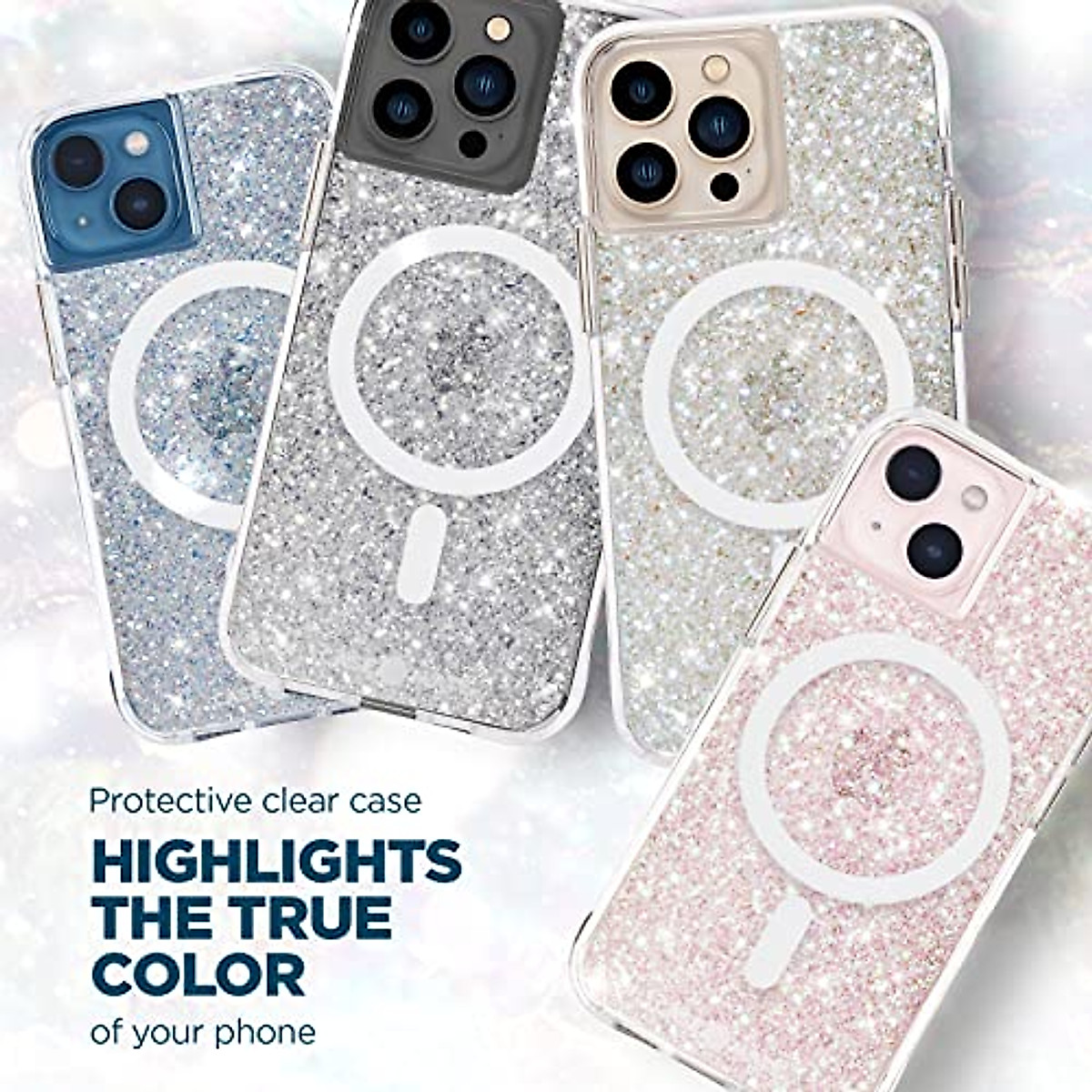 Case-Mate iPhone 13 Case - Twinkle Stardust [10FT Drop Protection] [Compatible with MagSafe] Magnetic Cover with Cute Bling Sparkle for iPhone 13 6.1", Anti-Scratch, Shock Absorbent, Slim Fit