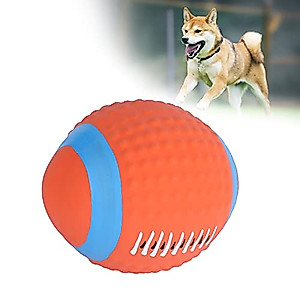 INIFLM Pet Rugby Toys, Orange Dog Plush Toys Dog Chew Toys Pet Squeaky Toys, Training Squeaky Toy for Cats and Dogs, Interactive Dog Balls Toys for Puppy Dogs and Medium Dogs.