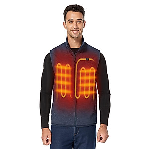 ORORO Men's Heated Vest with Battery, Lightweight Heating Fleece Vest (Charger Not Included) (Blue, M)