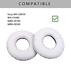 WH-CH510 Ear Pads Noise Isolation Memory Foam, Headphone Covers, Ear Pads Compatible with Sony WH-CH510/WH-CH500 Wireless Over Ear Headphones(White,Elastin)
