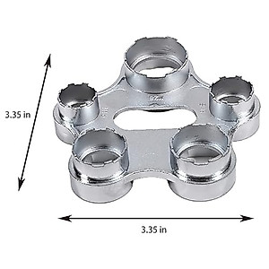 ESPETIO Faucet Aerator Removal Tool 10 in 1 Alloy Universal Metal Aerator Key Wrench Tool for Bathroom or Kitchen, Built-in Faucet Cache Aerators and Male Threads Aerators with Flat Groove