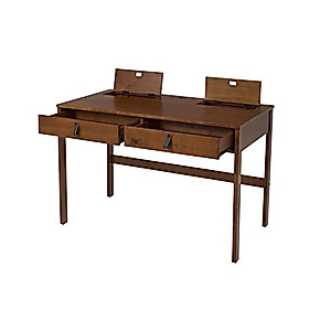 memomad Bali Home Office Solid Wood Desk with Drawers (Caramel)