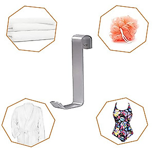 YES Time Shower Glass Door Hooks , 2 Piece Over The Door Hooks for Bathroom Frameless Glass Shower Door, Towel Hanger,Length 10cm/3.93" (Hook Inner Diameter of 9mm/0.35")