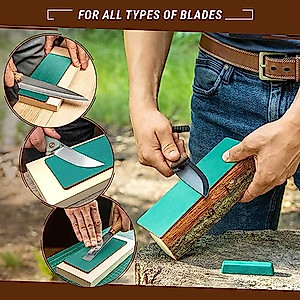 BeaverCraft Stropping Leather Strop Kit for Sharpening Knife Strop LS2P1 - Leather Honing Strop 3 x 8 IN - Knives Sharpening with Stropping Set Polishing Compound - Double Sided