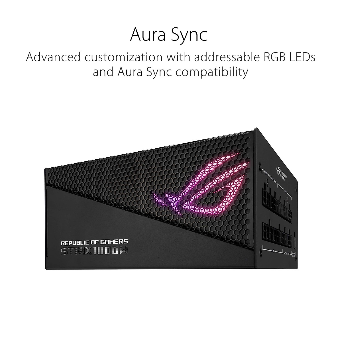 ASUS ROG Strix 1000W Gold Aura Edition (Fully Modular Power Supply, 80+ Gold Certified, ATX 3.0, Cybenetics Lambda A+ Certification, PCIe Gen 5.0 Ready, Axial-tech Fan, Aura Sync, 10-Year Warranty)