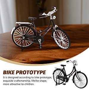 SEWACC Bike Model Alloy Bicycle Ornament Mini Bike Decoration Retro Style Finger Bike Sculpture Miniature Bike for Home Office Decor