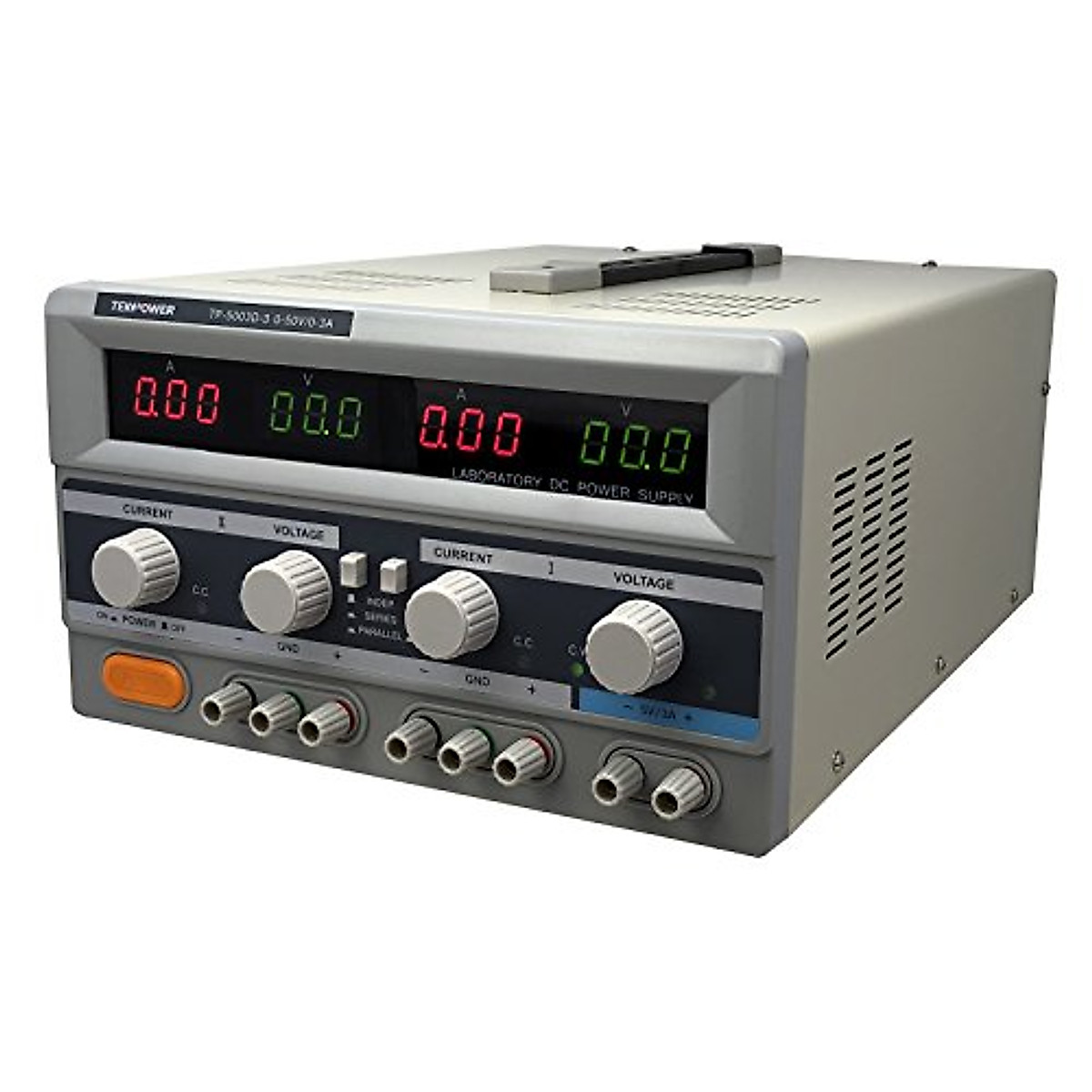 Tekpower TP5003D-3 Digital Variable Triple Outputs Linear-Type DC Power Supply, 0-50 Volts @ 0-3 Amps